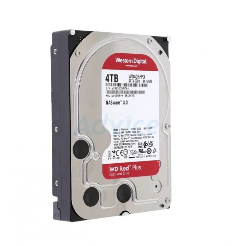 4 TB HDD WD RED PLUS NAS (5400RPM, 256MB, SATA-3, WD40EFPX) - SuperTstore