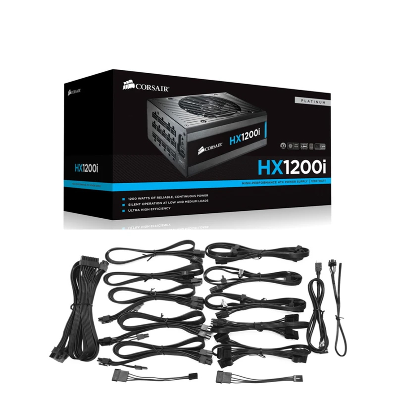 Corsair PSU HX1200I : HXi Series HX1200i ATX 3.0 Power Supply, 1200 Watt, 80 PLUS Platinum (CP ...