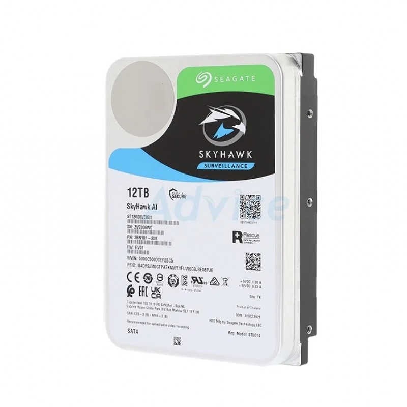 12 TB HDD CCTV SEAGATE SKYHAWK AI (7200RPM, 256MB, SATA-3, ST12000VE001 ...