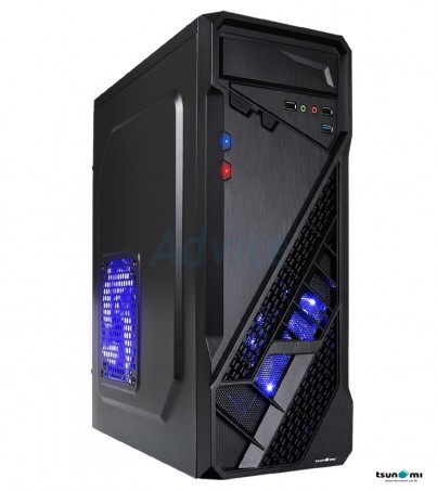 Tsunami DarkReign Aries ATX Case - Black/Blue - SuperTstore