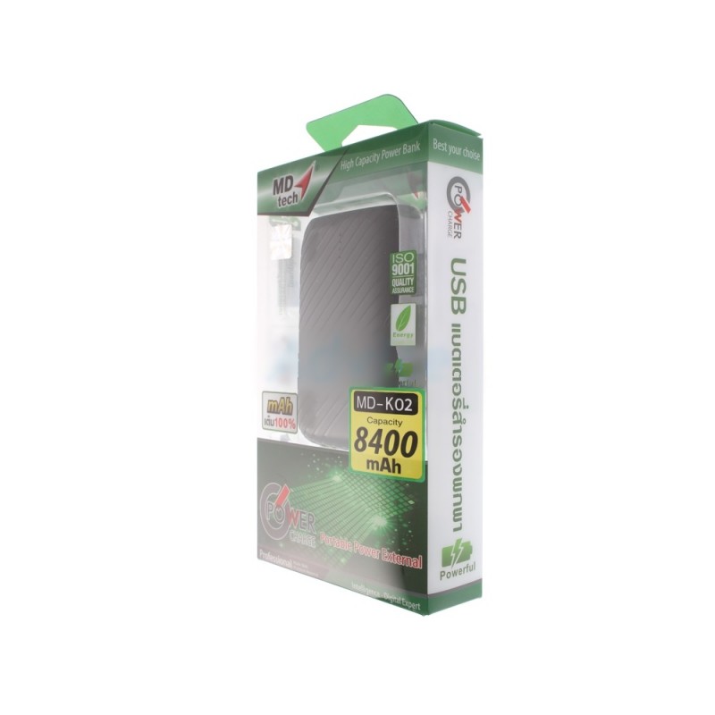 POWER BANK 8400 mAh "MD-TECH" (K02) Black - SuperTstore